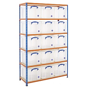 BiG340 Shelving Bay With 15 x 24 Litre Really Useful Boxes