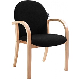 Lincoln Wooden Frame Fabric Stacking Chair Without Arms