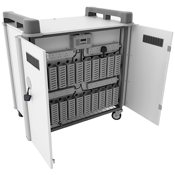 LapCabby 20V - 20 Vertical Laptop Store and Charging Trolley