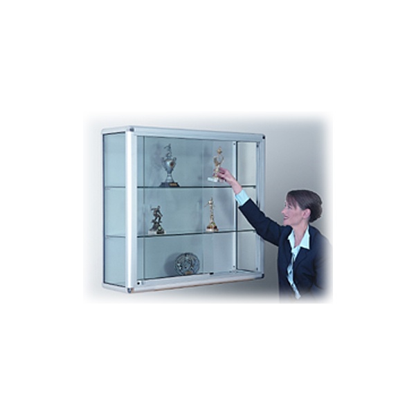 Wall Mounted Glass Display Cabinet with Sliding Door