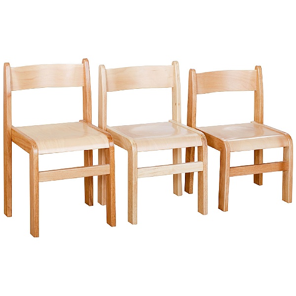Natural Wooden Stacking Chairs (Pack of 2) | Office Furniture Online