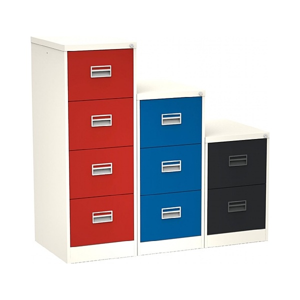 Silverline Two Tone Midi Filing Cabinets | Filing Cabinets