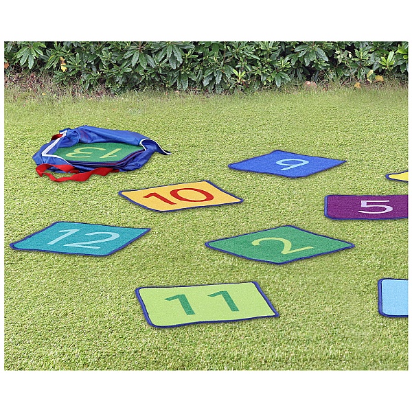 Rainbow Numbers Outdoor Play Mini Mat Squares