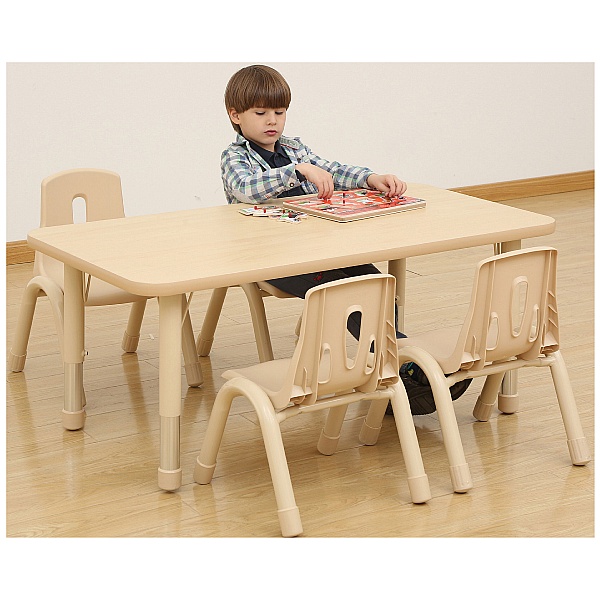 Elegant Rectangular Height Adjustable Classroom Tables