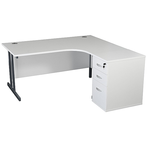 Karbon K3 Ergonomic Deluxe Cantilever Corner Office Desk With 600D Desk ...