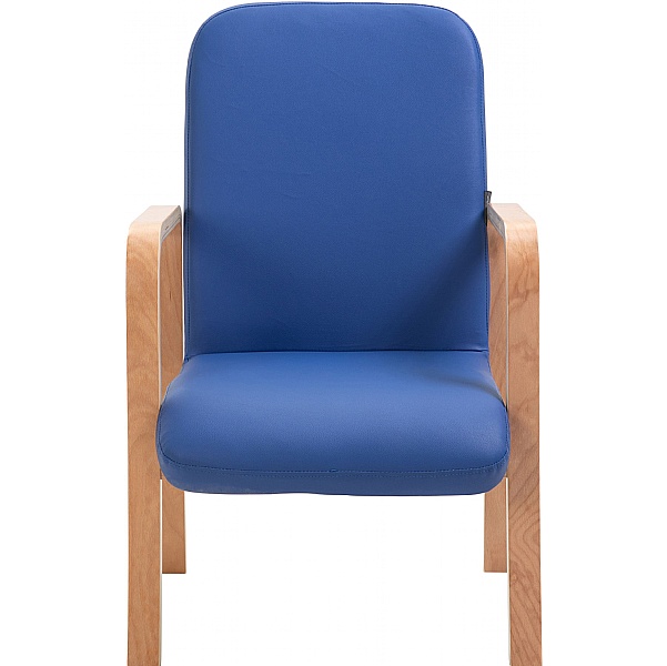 Oxford Wooden Frame Vinyl Reception Chair With Arms