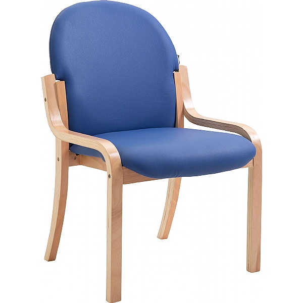 Lincoln Wooden Frame Vinyl Stacking Chair Without Arms