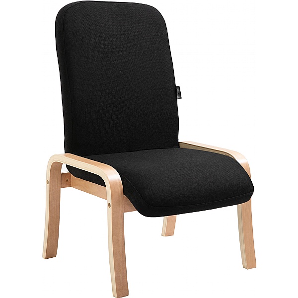 Oxford Wooden Frame Fabric Reception Chair Without Arms