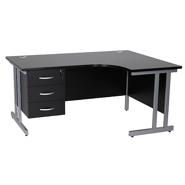 Karbon K3 Ergonomic Deluxe Cantilever Corner Office Desk With Fixed ...