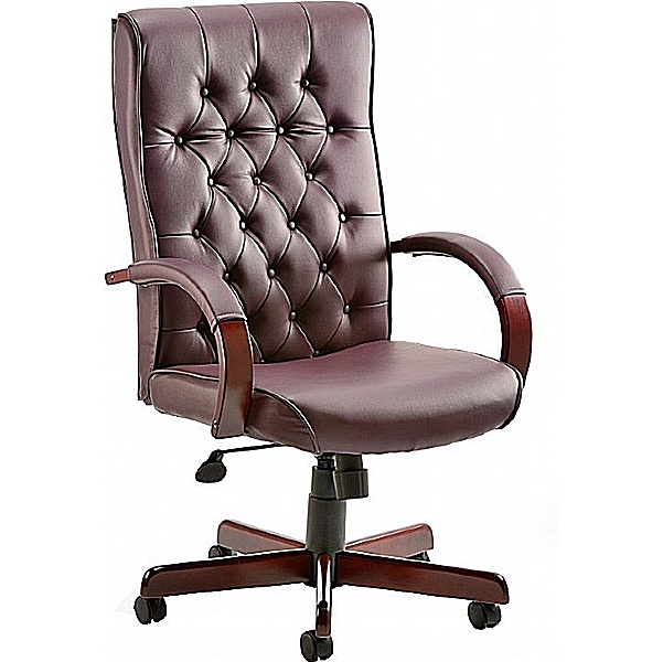 Traditional Button Back Bonded Leather Executive Chairs