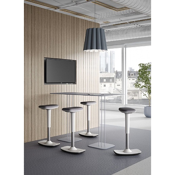 Perch White Sit-Stand Stool | Office Furniture Online