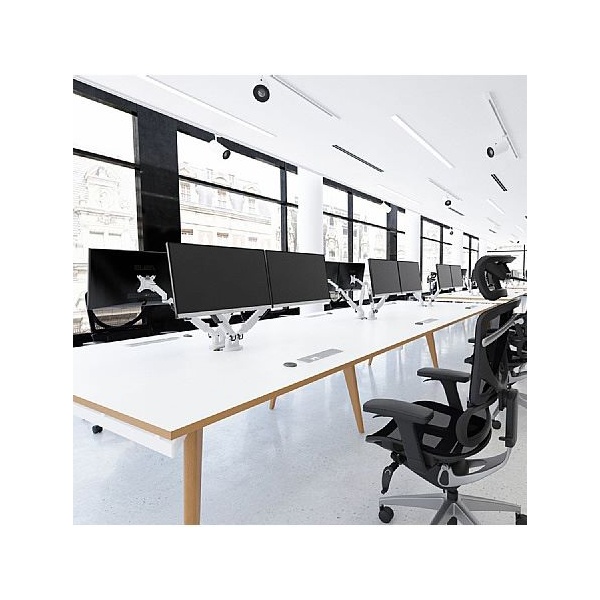 Bianco 6 Person Back to Back Rectangular Bench Desk