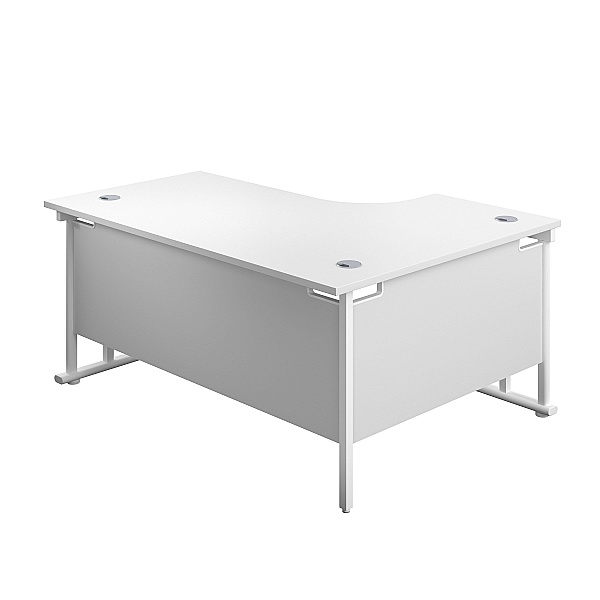 Commerce II Deluxe White Ergonomic Corner Office Desks