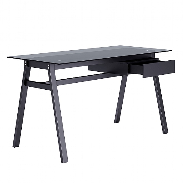 Iconic Glass Home Office Desk Single Drawer | Office Furniture Online