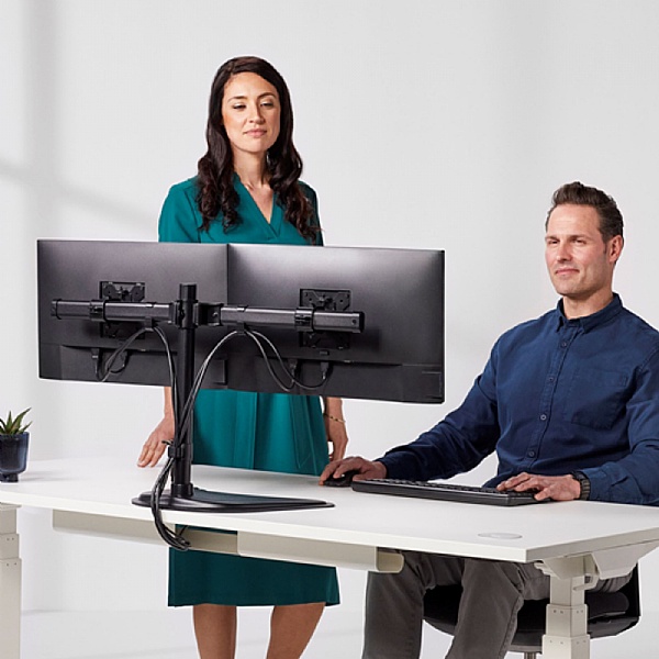 Fellowes Seasa Freestanding Dual Horizontal Monitor Arm