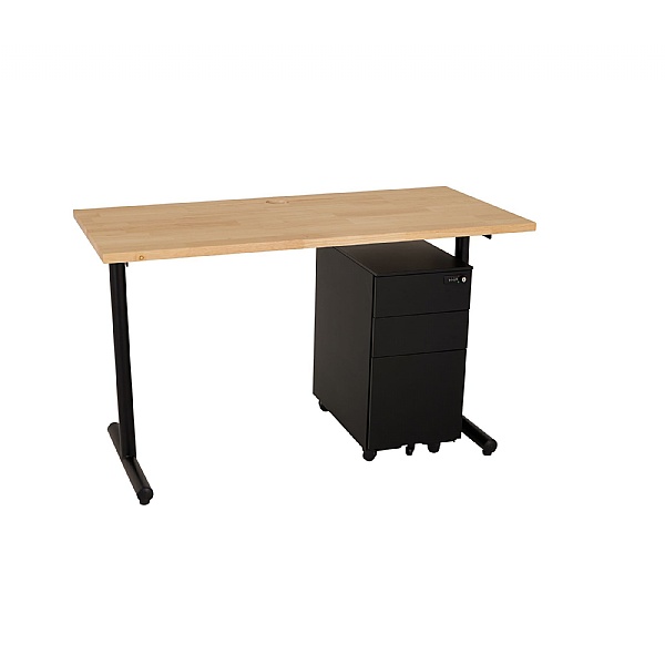 Essentials Office Desk and Pedestal Bundle | Office Furniture Online