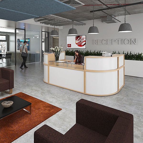 Denver Two Tone Large Curved Reception Unit