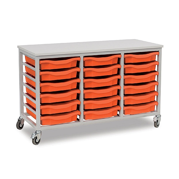 Mobile Triple Column 18 Tray Trolley