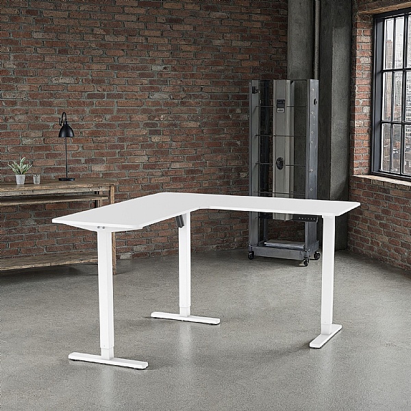 Tri Corner Height Adjustable Standing Desk | Office Furniture Online