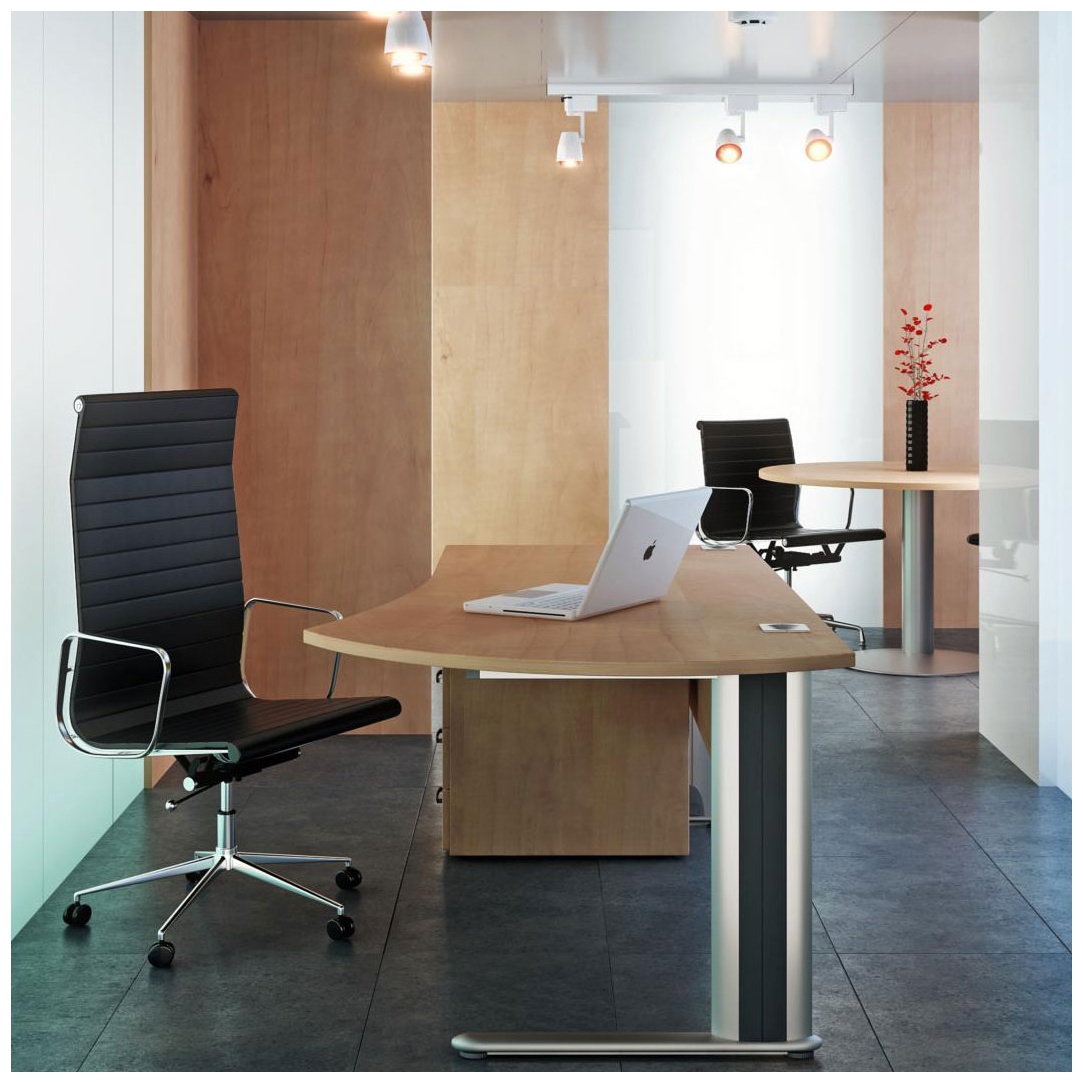 Elite Optima Plus Radius Executive Desk Management Desk Walnut Halifax