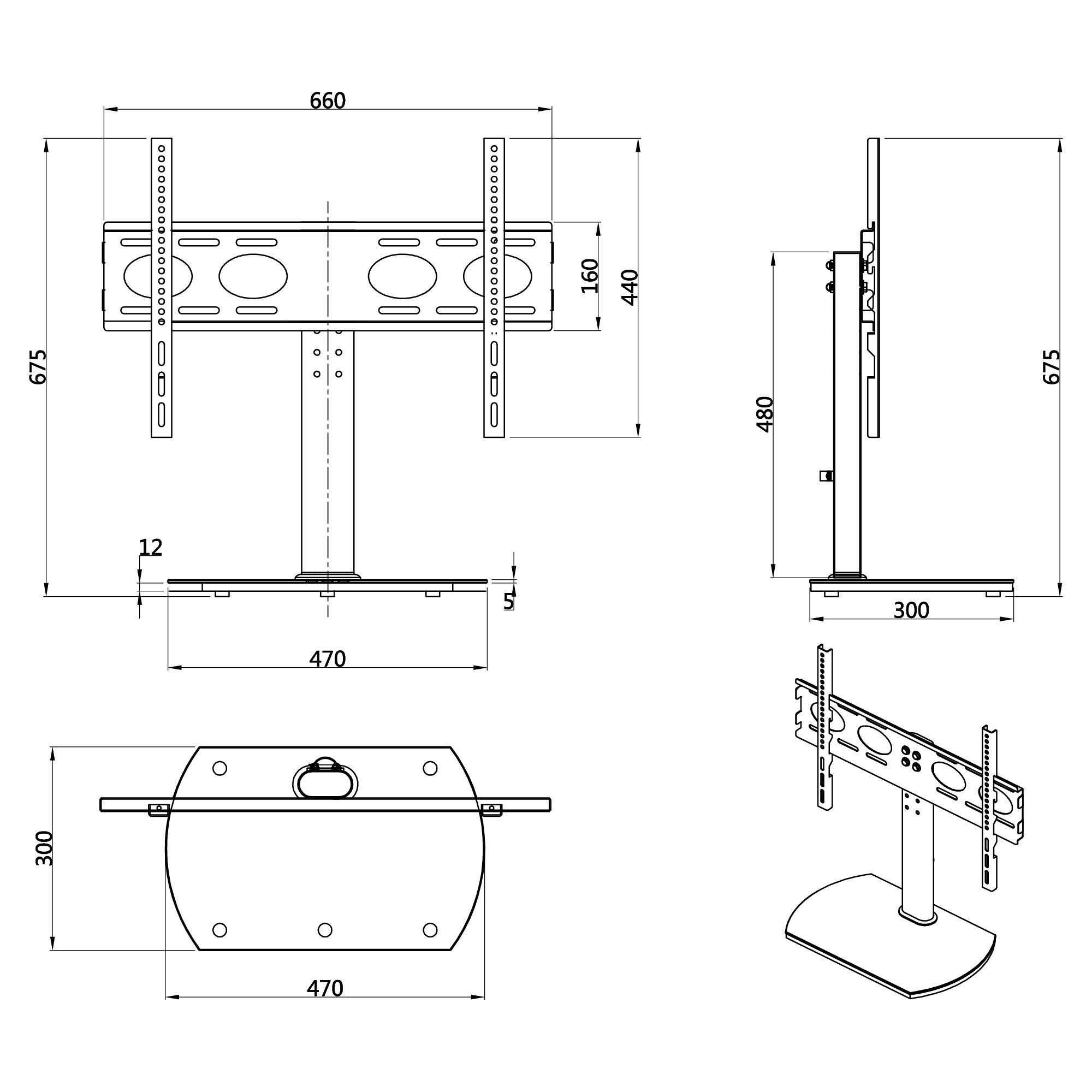 TTAP Height AdjustableTabletop Pedestal TV and Monitor Stand