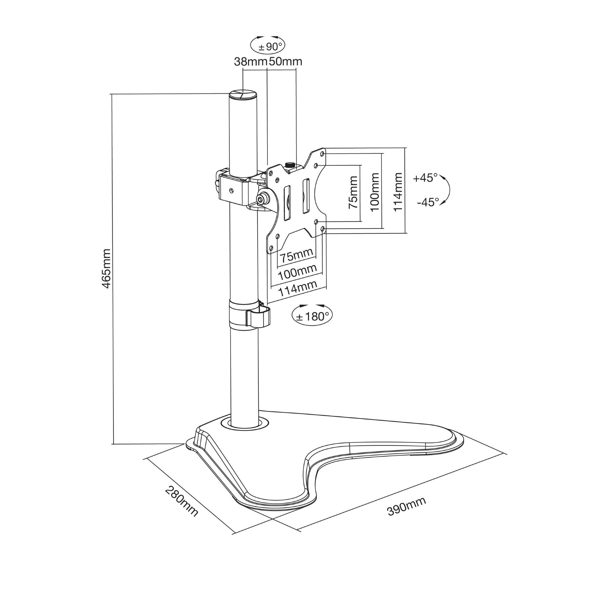 TTAP Single Arm Monitor Stand