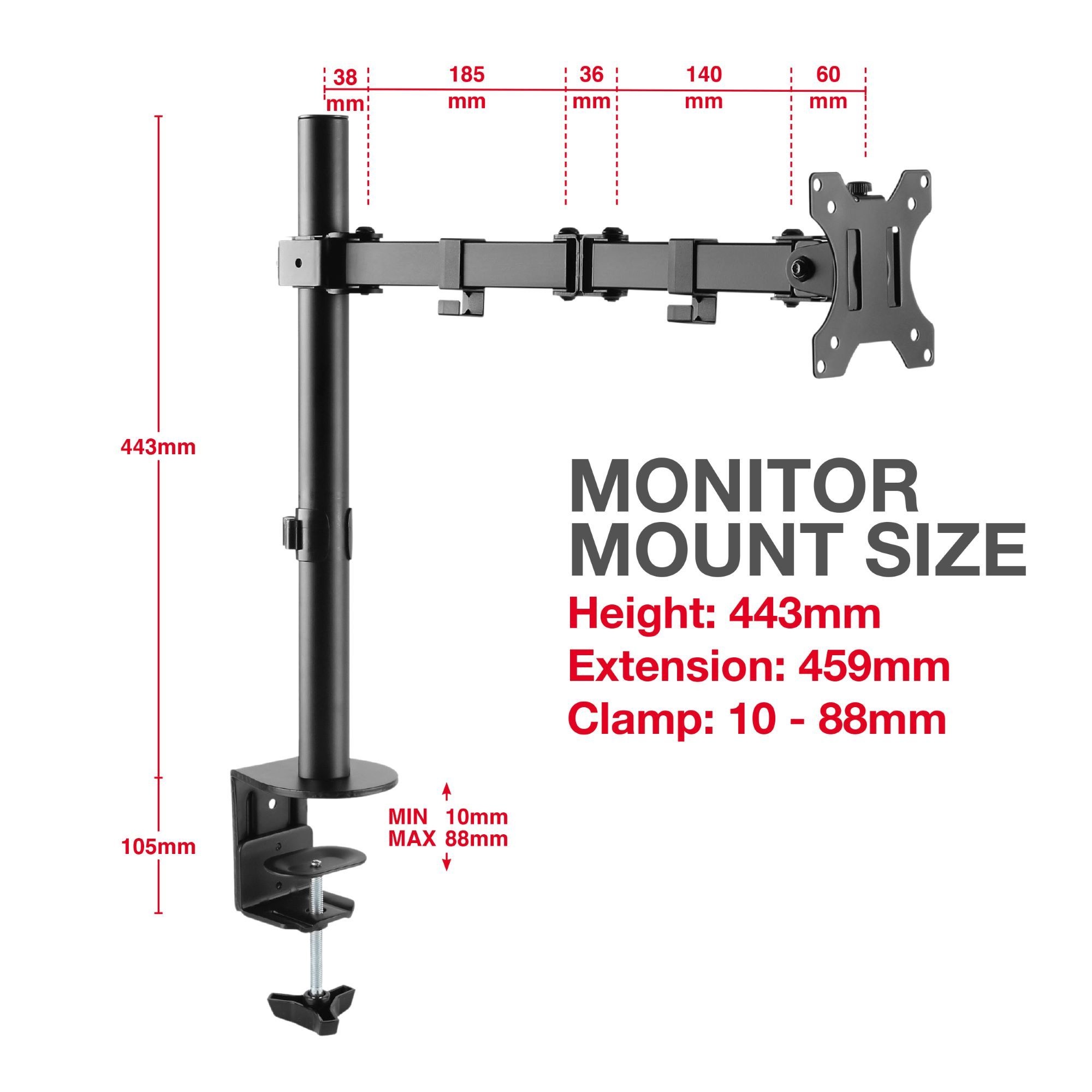 TTAP Single Arm Monitor Desk Mount
