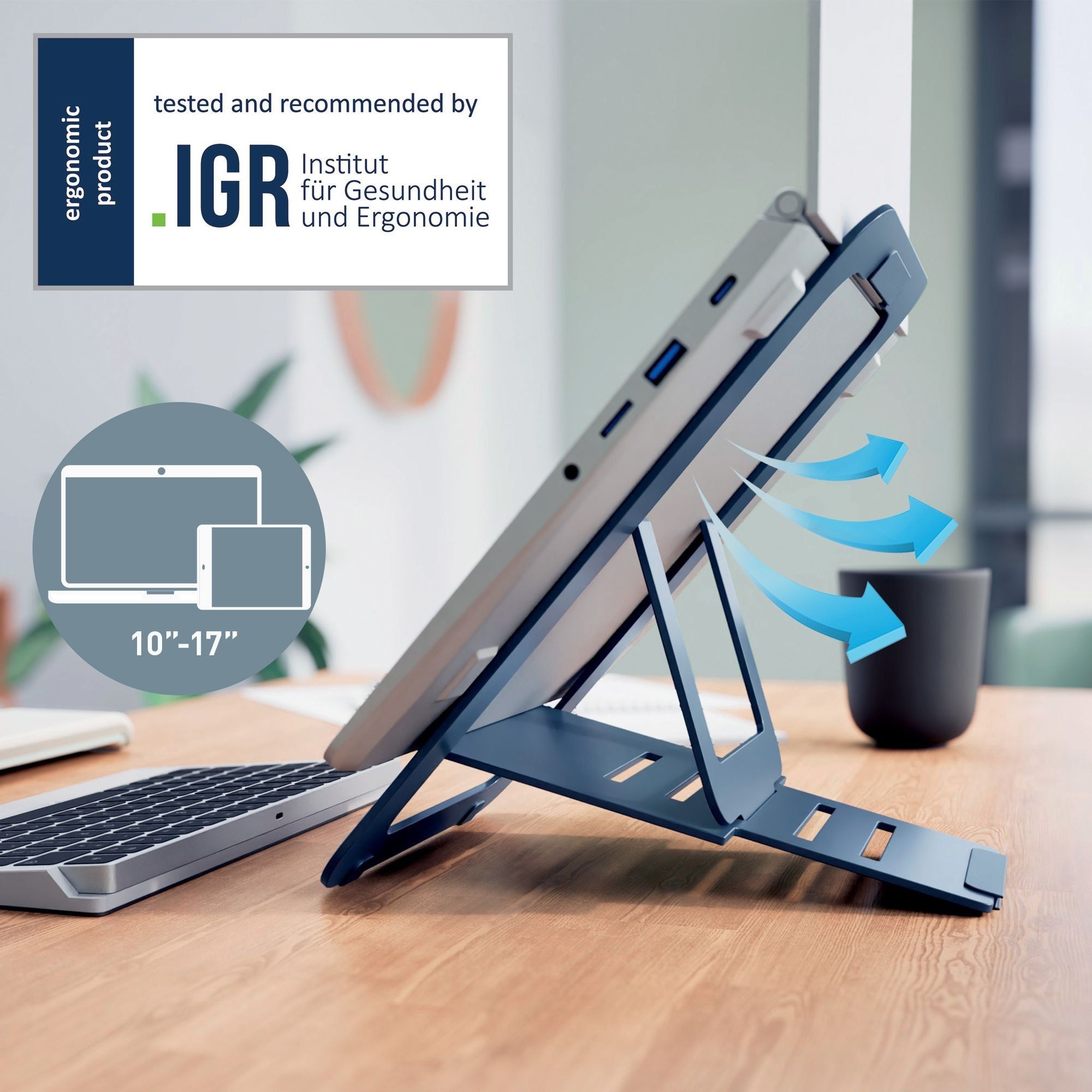 Leitz Ergo Aluminium Ultra-Flat Adjustable Laptop Stand