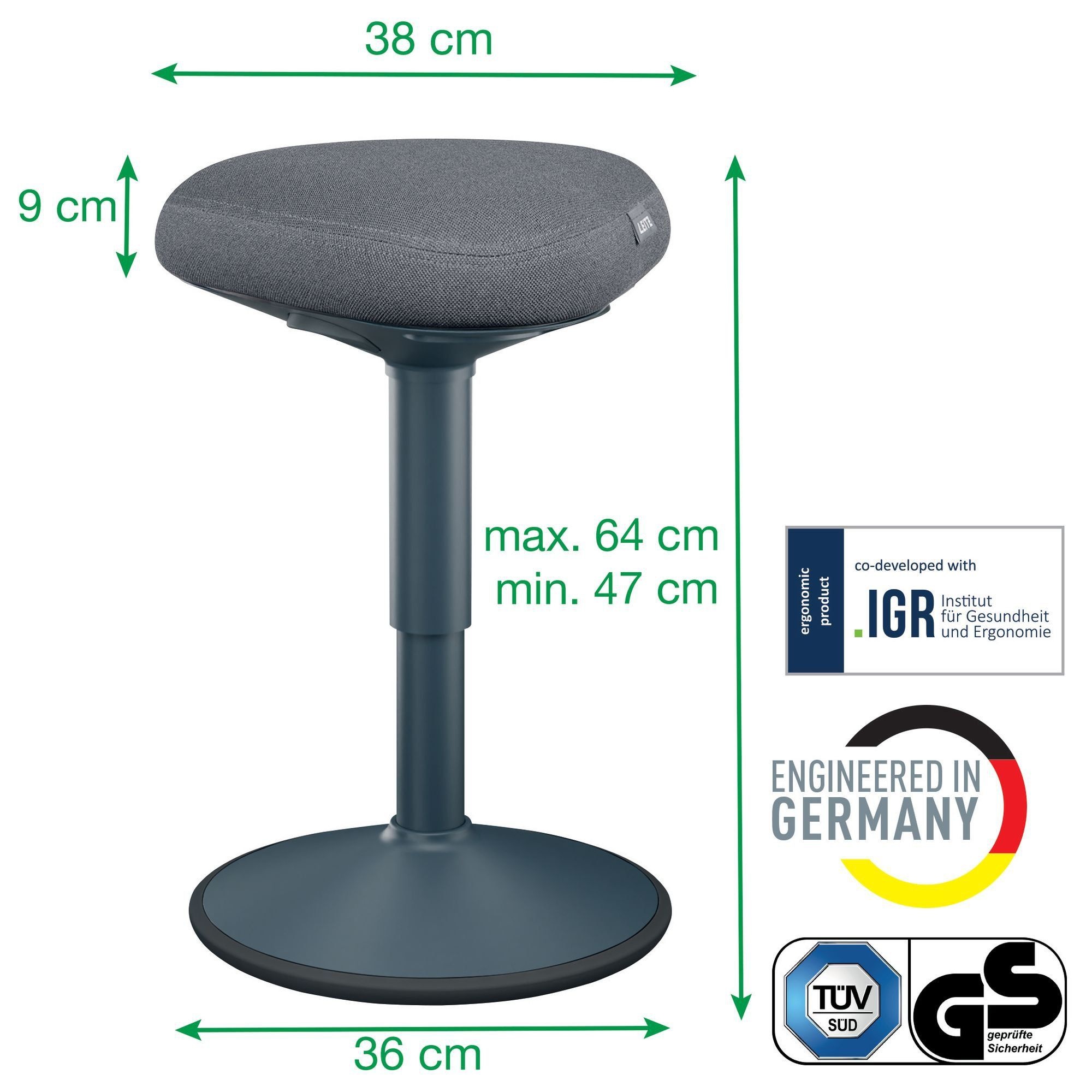 Leitz Ergo Active Sitting Stool with Comfort Seat